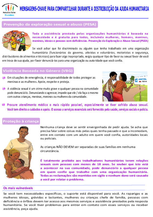 PSEA key messages - Portuguese | IASC / PSEA PSEA key messages - Portuguese | IASC / PSEA